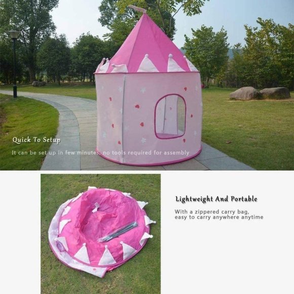 Toys | Kids Play House Pink Castle Foldable Playhouses Tents With Carry ...